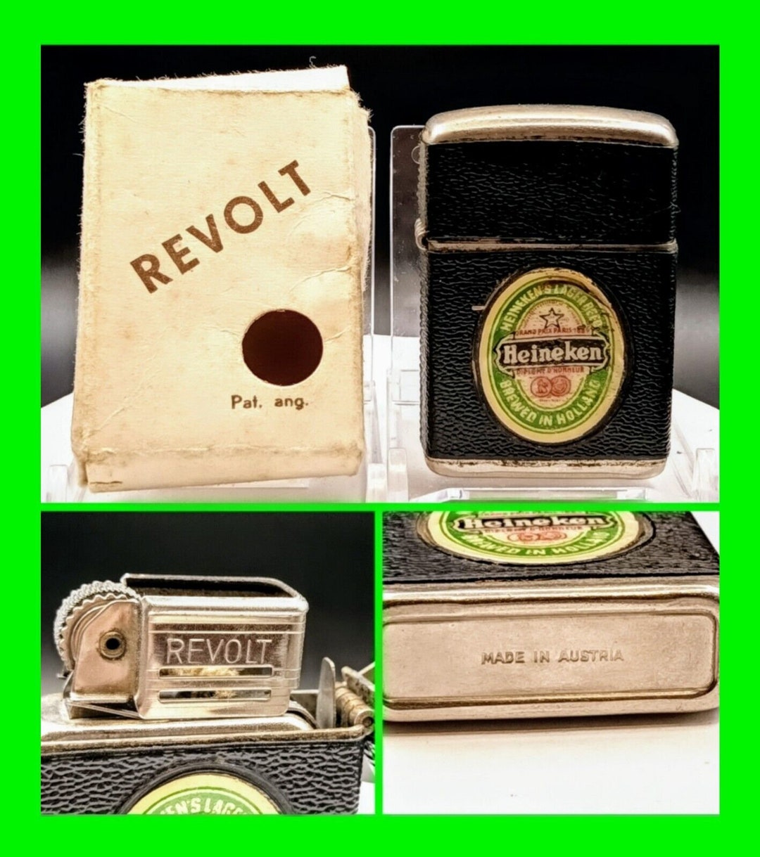 Vintage Arthur Dubsky Revolt Heineken Petrol Lighter With Box - Etsy