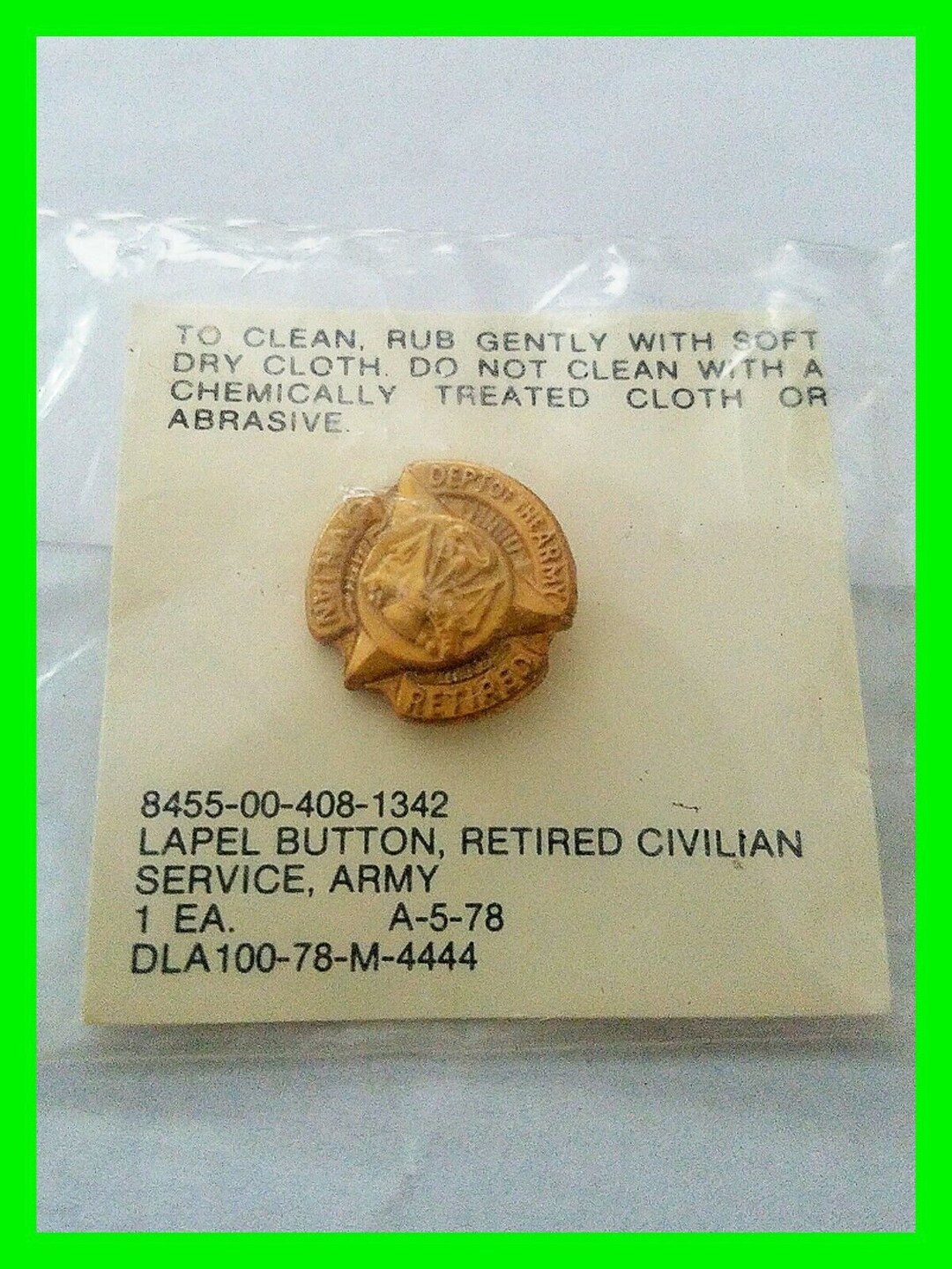 Vintage 1978 Retired Civilian Service Lapel Pin Department of - Etsy