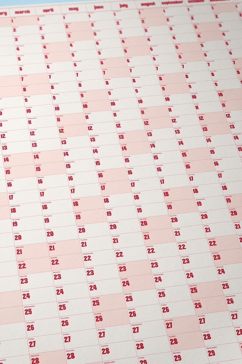 Printable 2026 Wall Calendar| A1 Size | Cherry | Digital Download ...