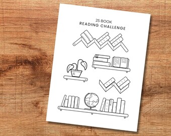 50 Book Reading Challenge Printable, Bookshelf Reading Tracker, Books ...