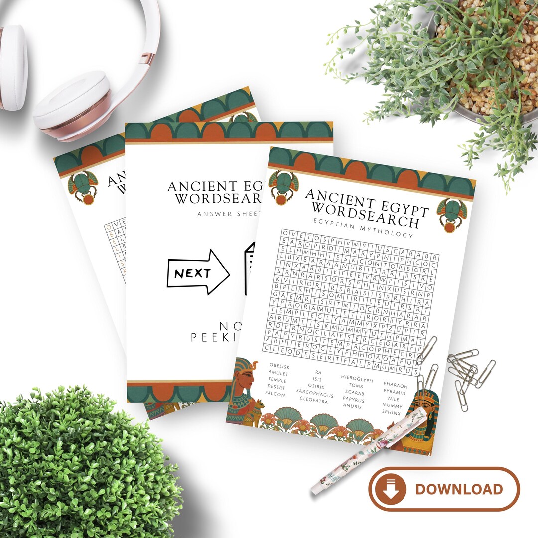 Ancient Egypt Word Search, Ancient History Activity for Kids Pre Teens ...