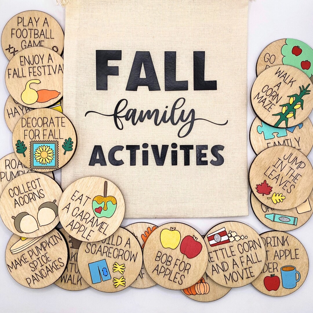 Family Fall Bucket List Idea Tokens, Kids Activity Tokens for Fall ...