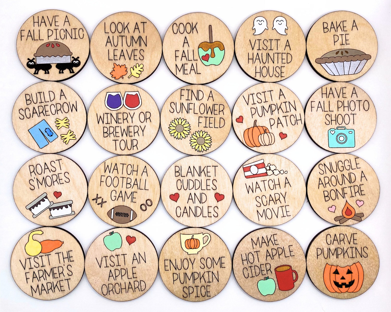 Fall Date Night Idea Tokens Fall Activity Tokens for Couples - Etsy