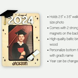 Personalized Graduation Photo Frame Magnet, Grad Picture Frame Magnets ...