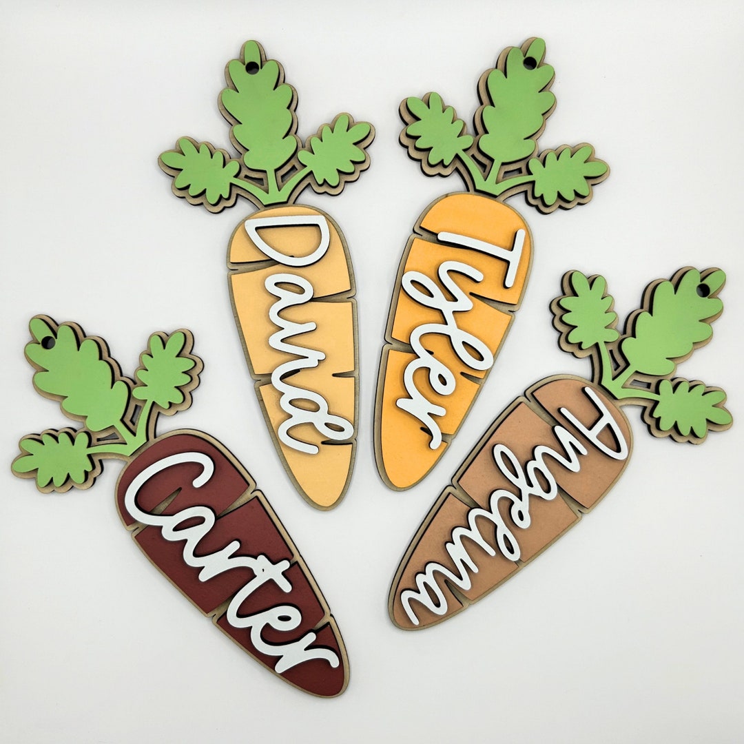 Personalized Easter Basket Tags, Custom Carrot Name Tags for Easter ...