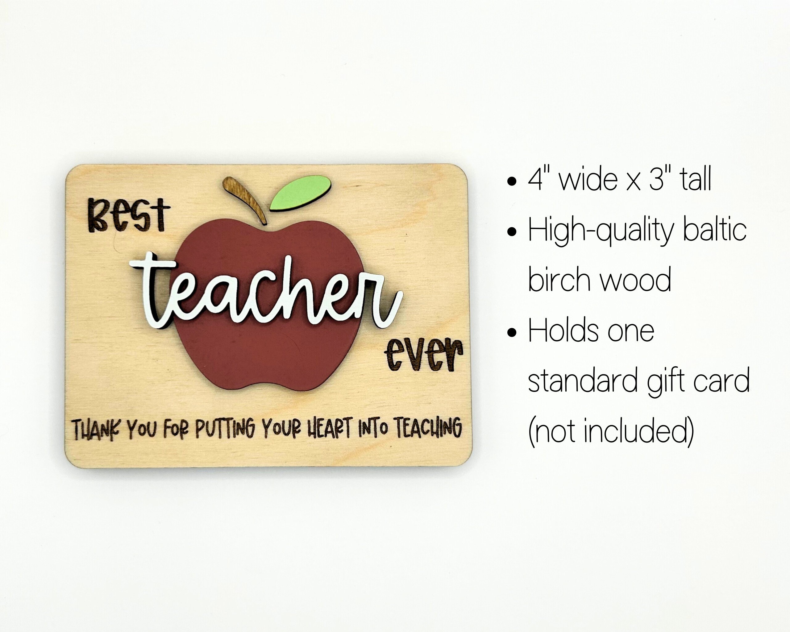 Apple Teacher Gift Card Holder, Teacher Appreciation Week Gift, End of ...