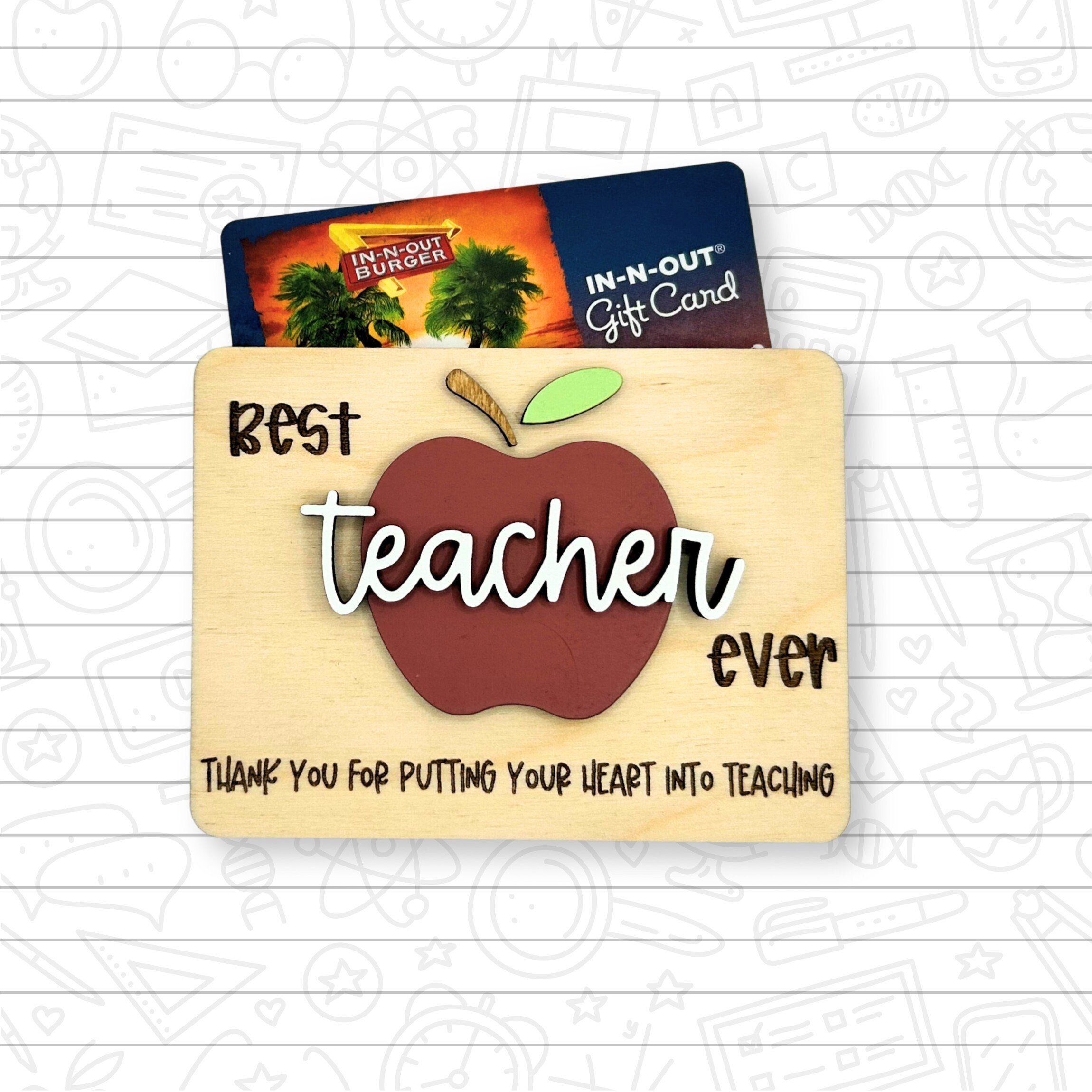Apple Teacher Gift Card Holder, Teacher Appreciation Week Gift, End of ...