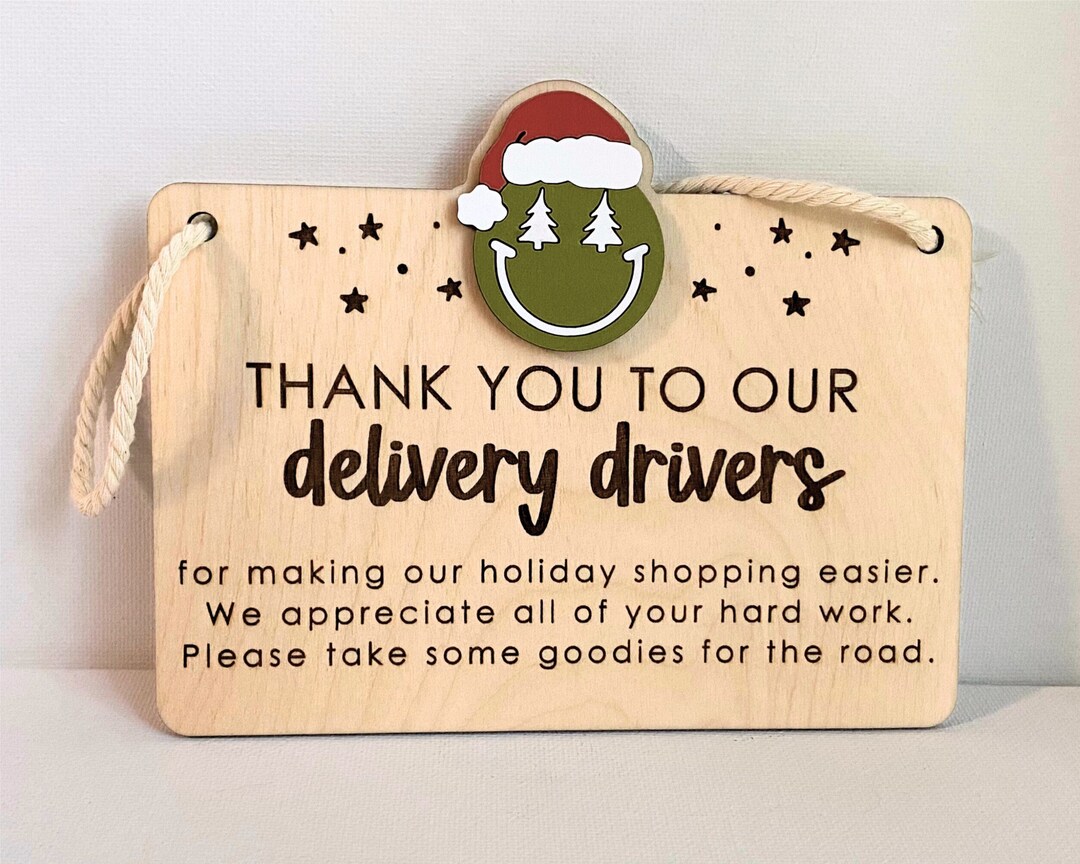 Delivery Driver Snack Sign, Thank You Sign for Holiday Delivery Drivers ...