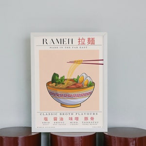 Ramen Noodles Poster || Modern Kitchen Decor || Retro Food & Drink ...