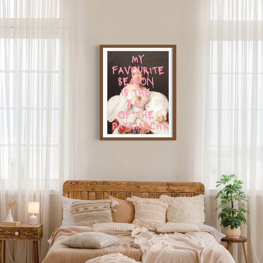 Pink Feminist Art Poster, Eclectic Wall Art, Altered Art Print ...