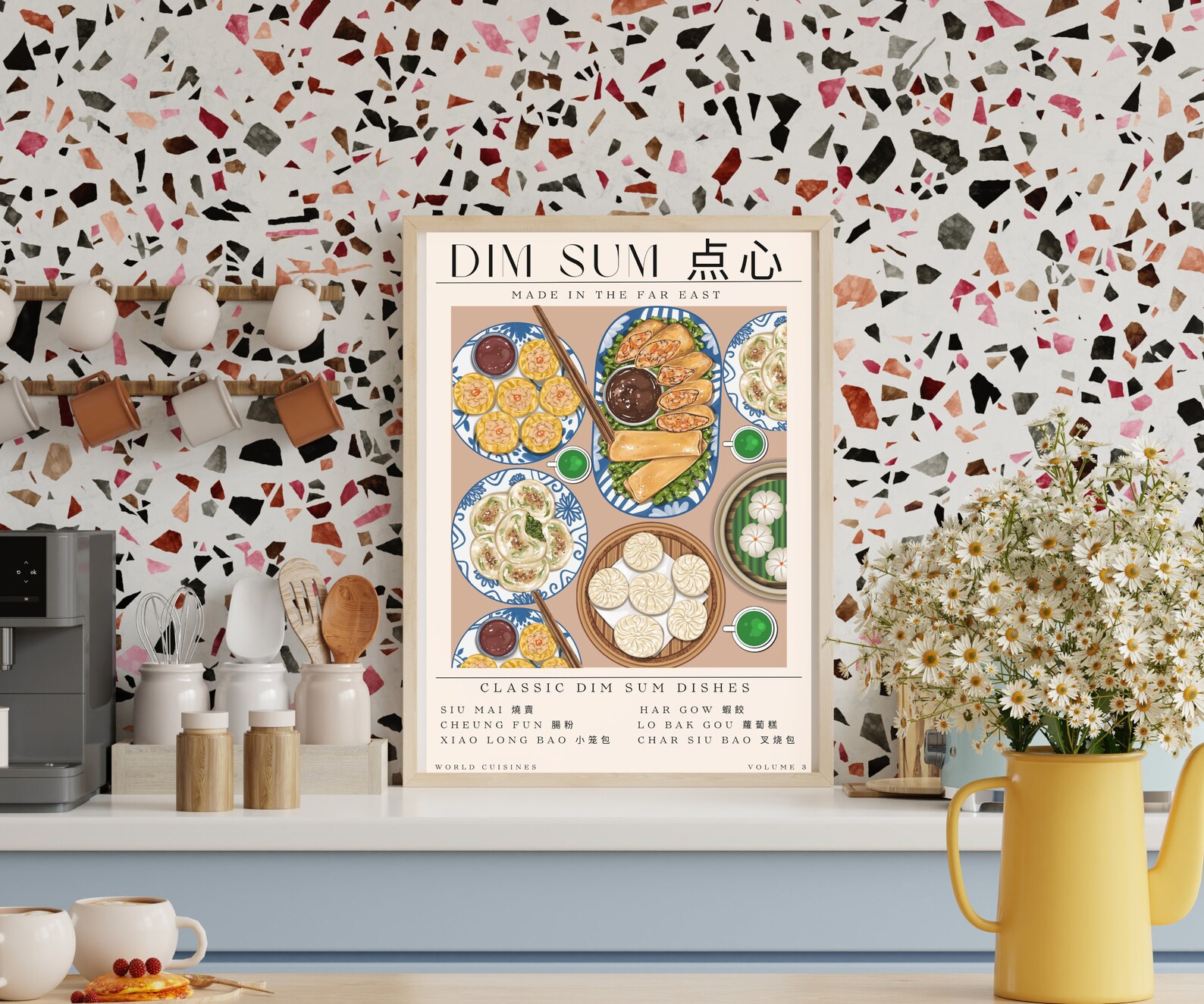 Dim Sum Art Print Dumpling Poster Modern Kitchen Decor - Etsy