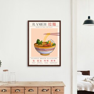 Ramen Noodles Poster || Modern Kitchen Decor || Retro Food & Drink ...