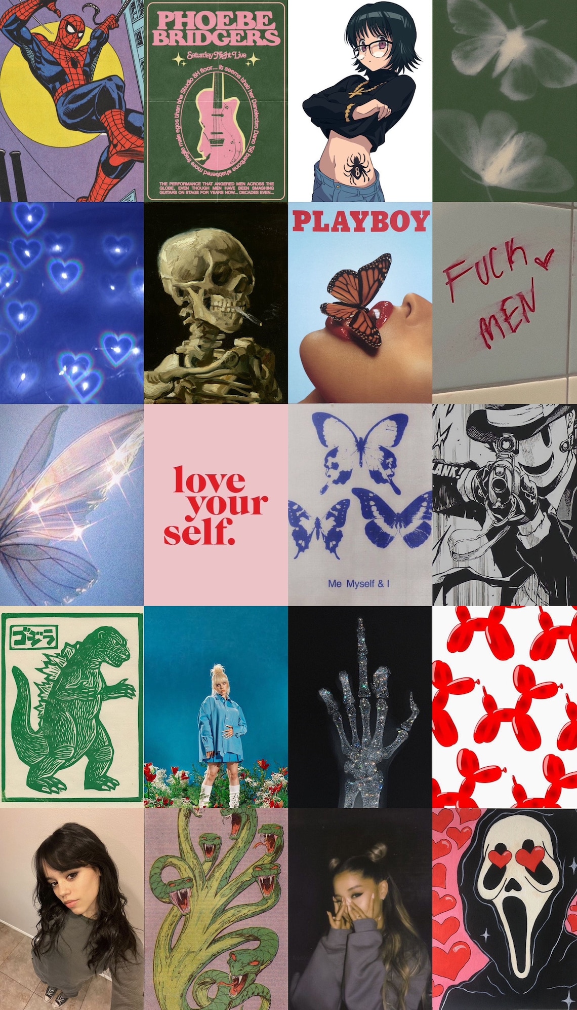 100 Pcs Gen Z Inspired Aesthetic Photo Collage Kit | Room Decor | Wall ...