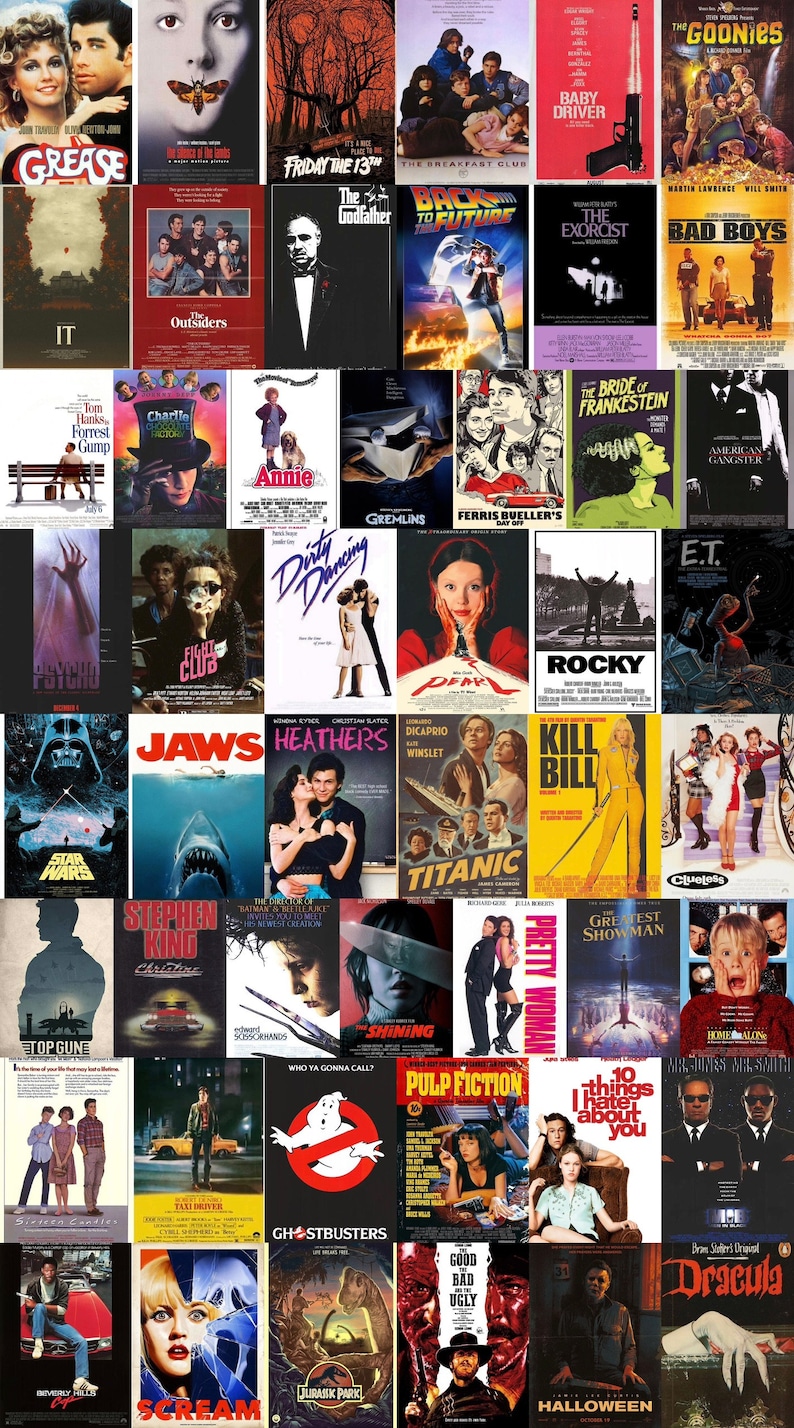 50 Pcs Movie Vintage Poster Aesthetic Photo Collage Kit | Room Decor ...