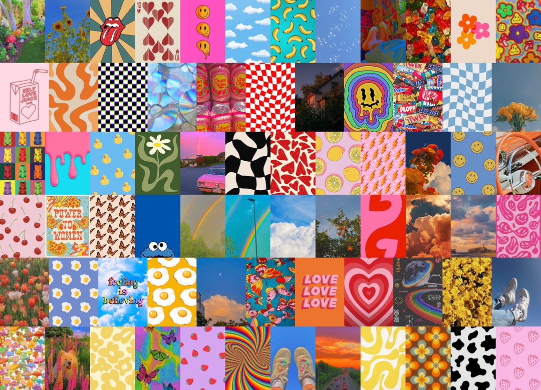 70 Pcs Indie Aesthetic Photo Collage Kit | Room Decor | Wall Art Prints ...