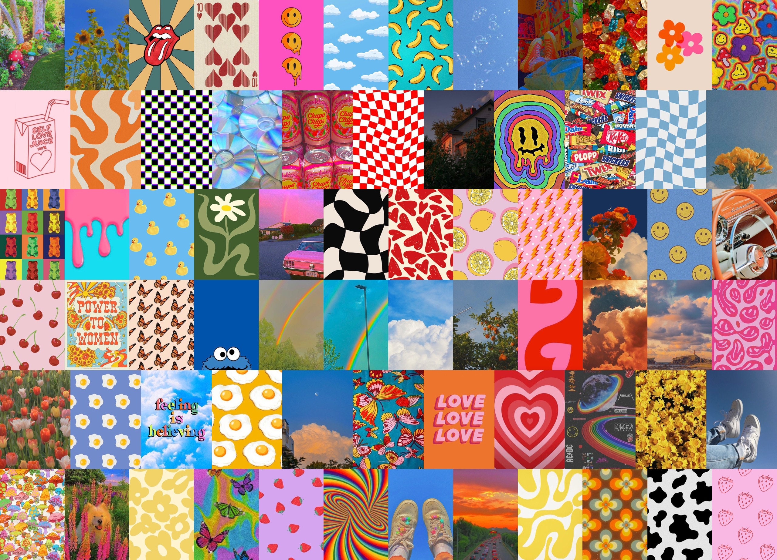 70 Pcs Indie Aesthetic Photo Collage Kit | Room Decor | Wall Art Prints ...