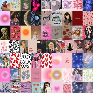 100 Pcs Gen Z Inspired Aesthetic Photo Collage Kit | Room Decor | Wall ...