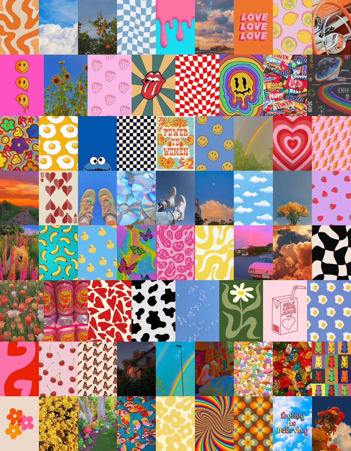 70 Pcs Indie Aesthetic Photo Collage Kit | Room Decor | Wall Art Prints ...