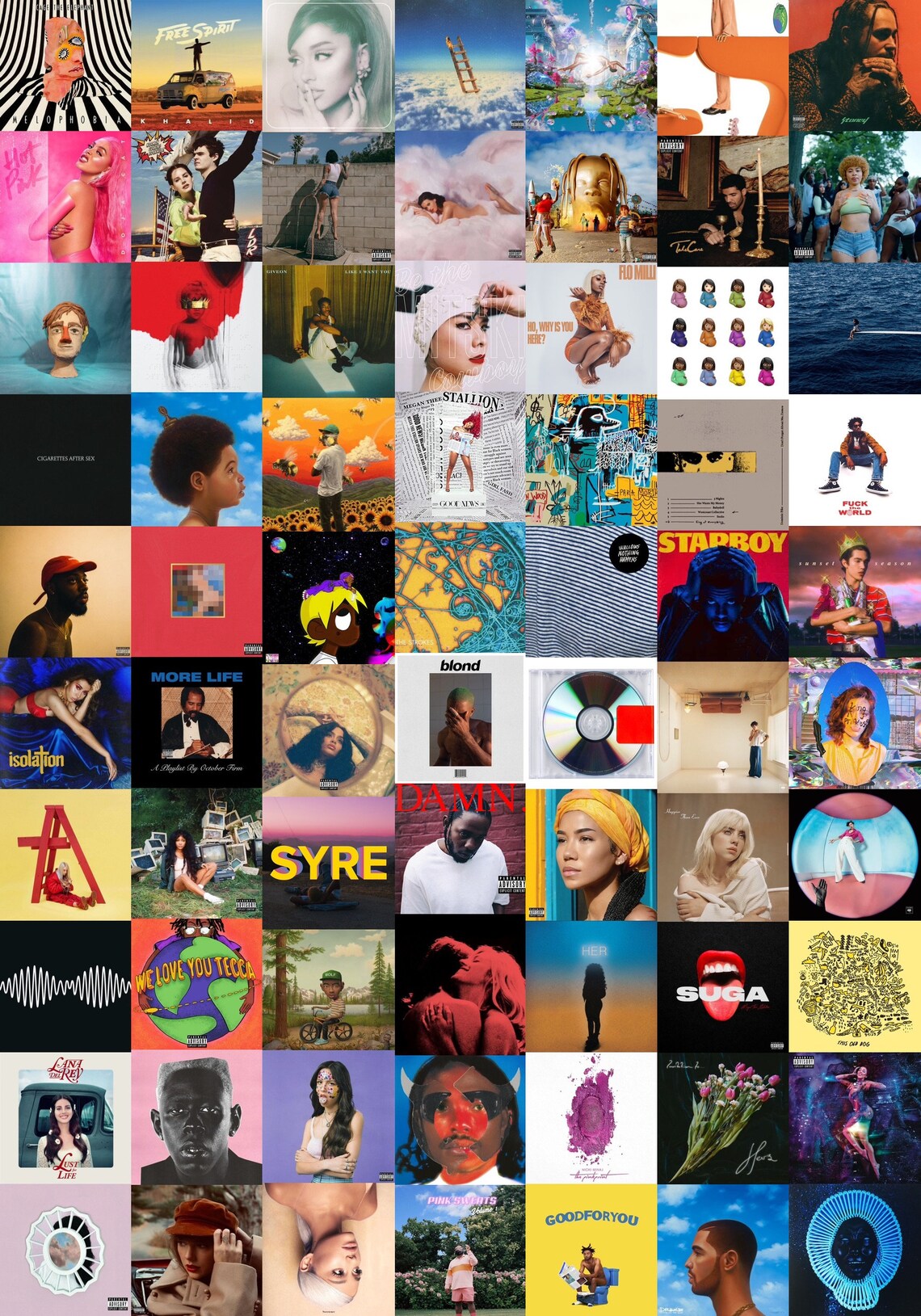 70 Pcs Music Album Photo Collage Kit | Room Decor | Wall Art Prints ...