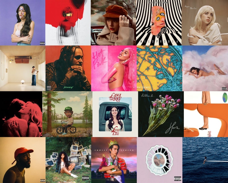 70 Pcs Music Album Photo Collage Kit | Room Decor | Wall Art Prints ...