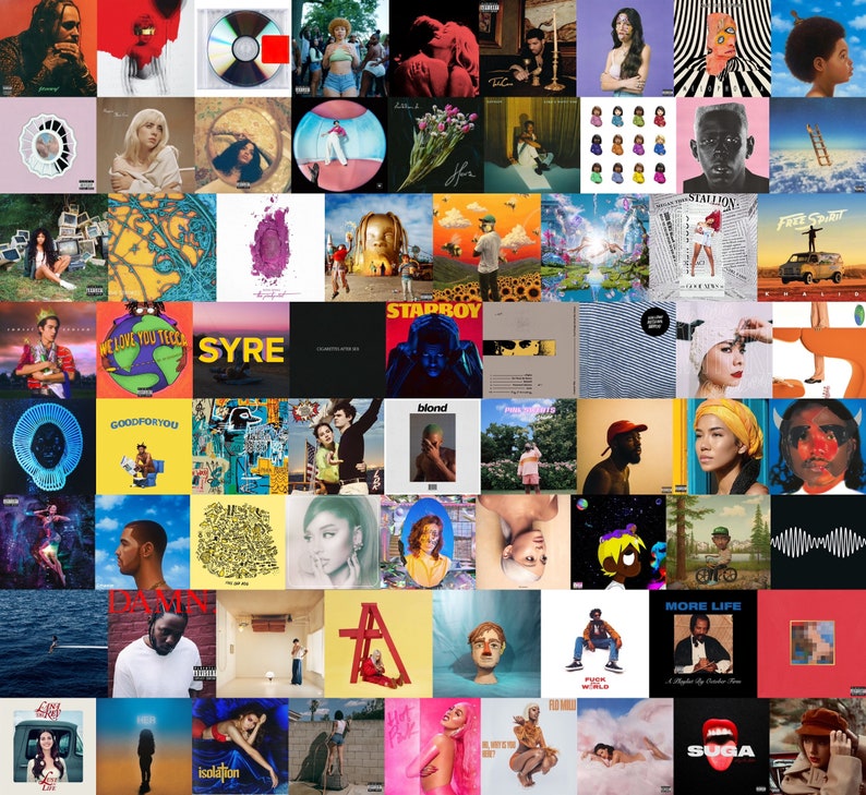70 Pcs Music Album Photo Collage Kit | Room Decor | Wall Art Prints ...