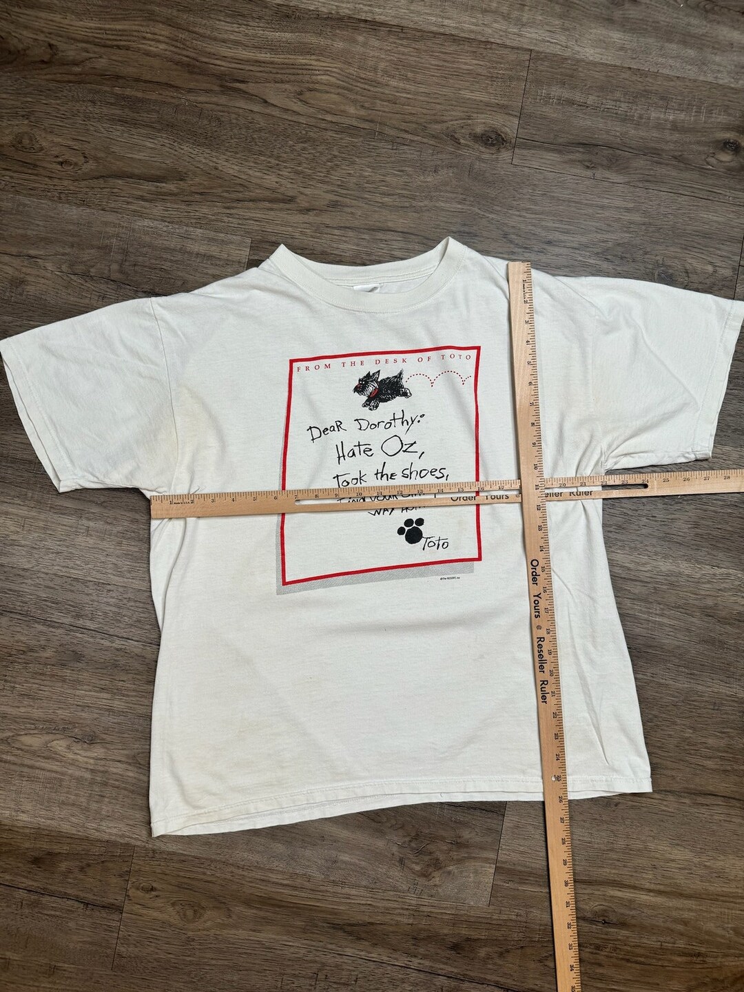 Vintage Wizard of Oz Toto's Letter Humor White Short-sleeved T-shirt ...