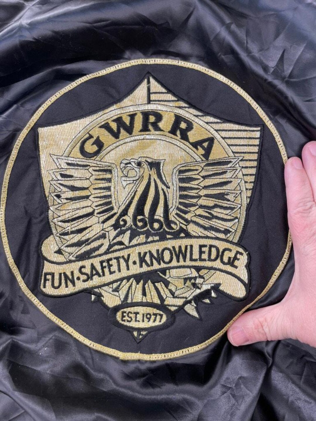 Vintage ASW Satin Jacket GWRRA Gold Wing Biker Varsity Stripes XL - Etsy