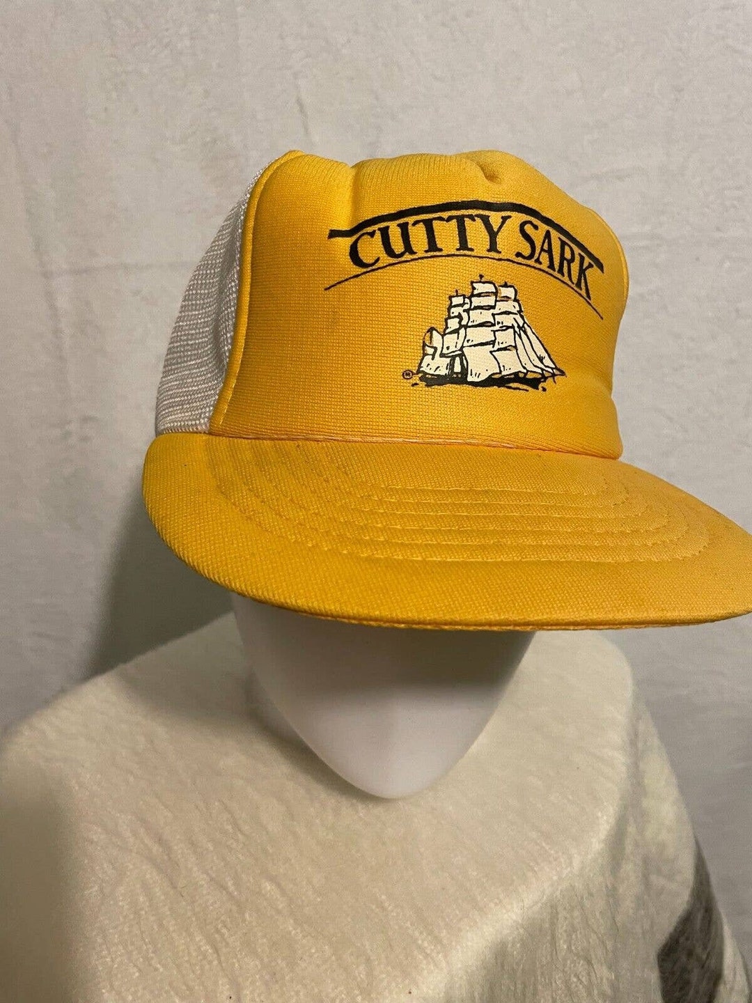 Vintage Cutty Sark Strapback Truckers Hat Yellow White by Designer ...