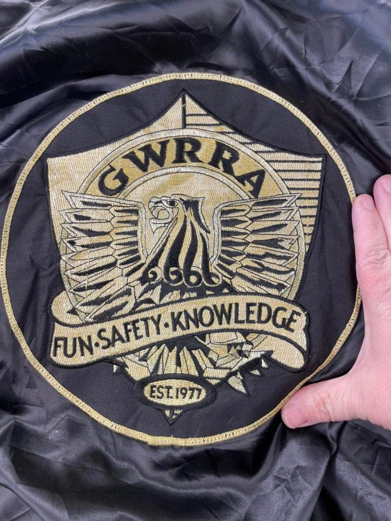 Vintage ASW Satin Jacket GWRRA Gold Wing Biker Varsity Stripes XL - Etsy