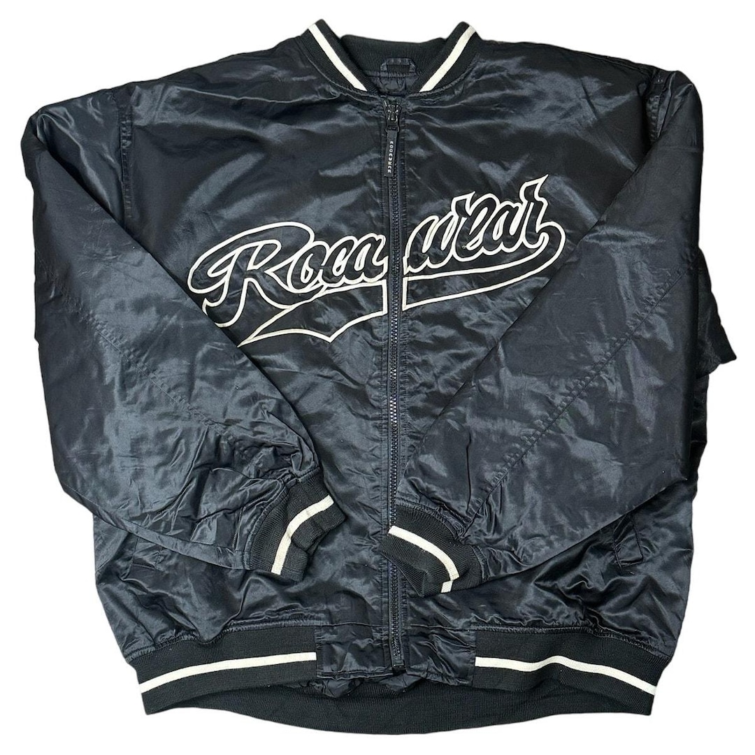 Vintage Mens Rocawear Quilted Black Satin Bomber Jacket Size 2XL - Etsy