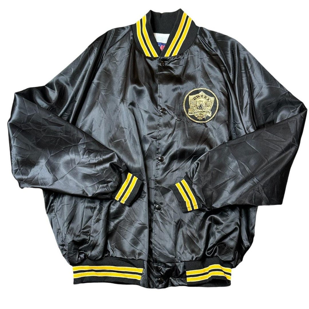 Vintage ASW Satin Jacket GWRRA Gold Wing Biker Varsity Stripes XL - Etsy