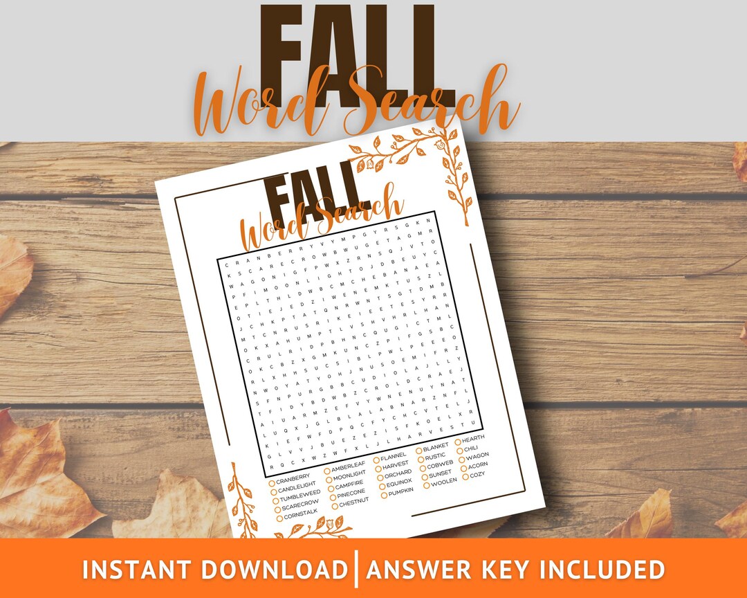 Cozy Fall Printables | Autumn Word Searches for Homeschool, Classrooms ...
