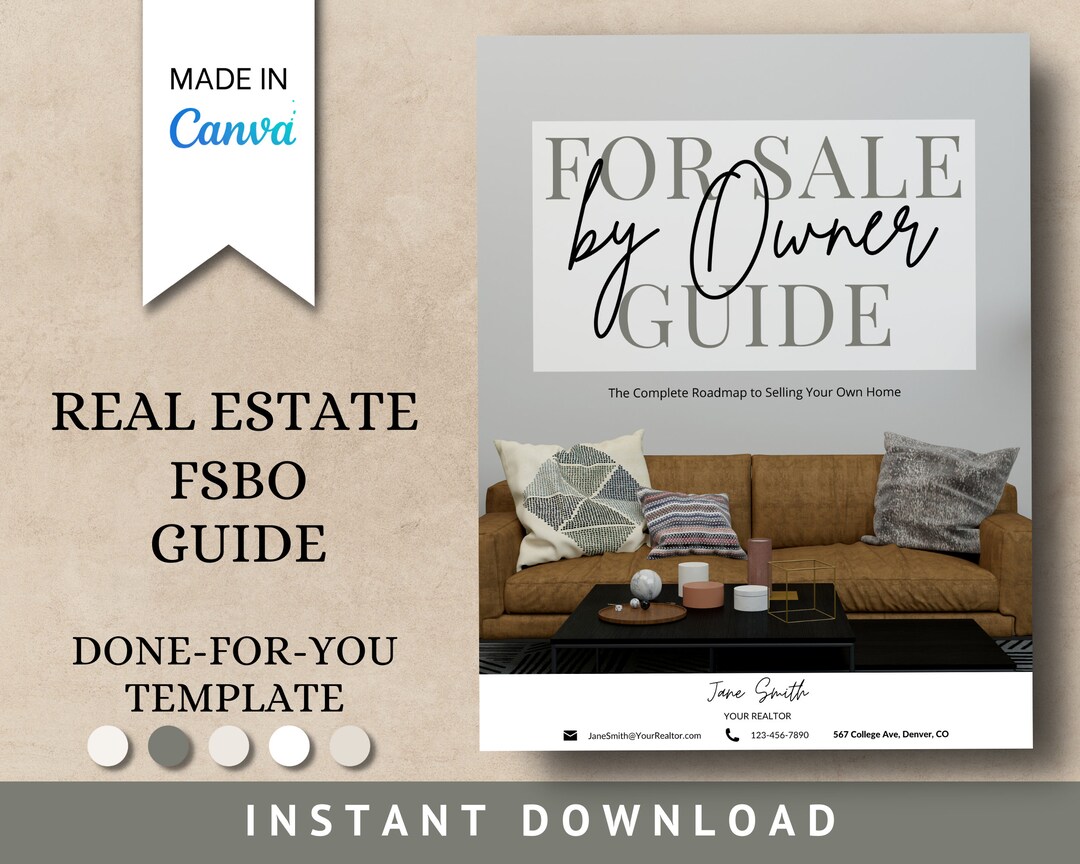 Real Estate Marketing Templates for Sale by Owner Guide FSBO - Etsy