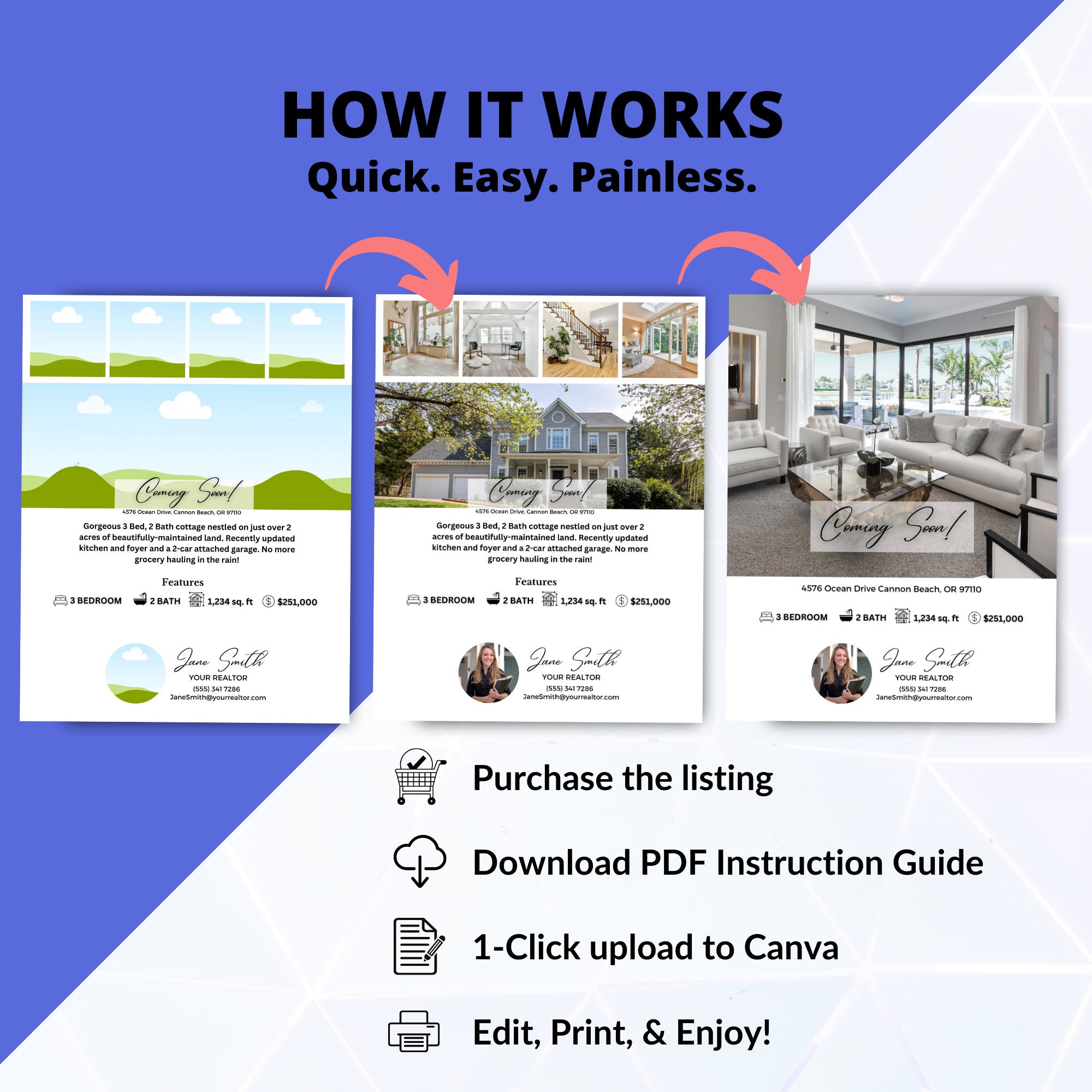 Real Estate Coming Soon Flyer, Canva Template, Instant Download ...