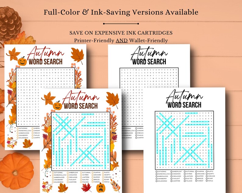 Fall Word Search Printables | Autumn Classroom Activities | Cozy Fall ...