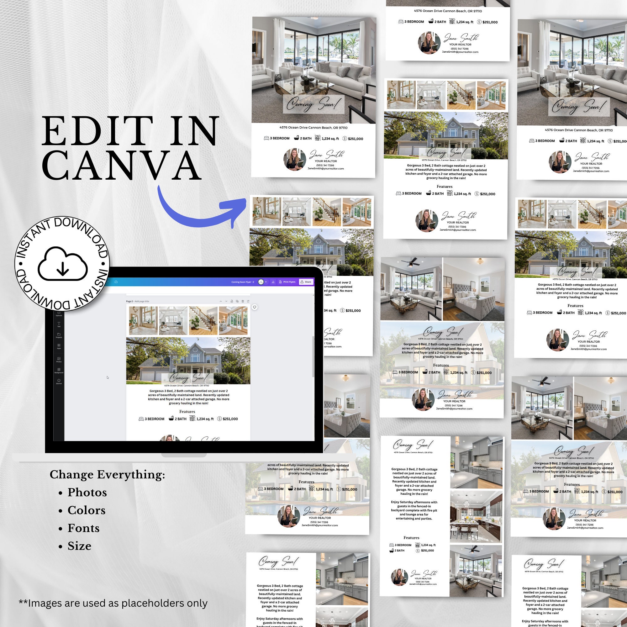 Real Estate Coming Soon Flyer, Canva Template, Instant Download ...