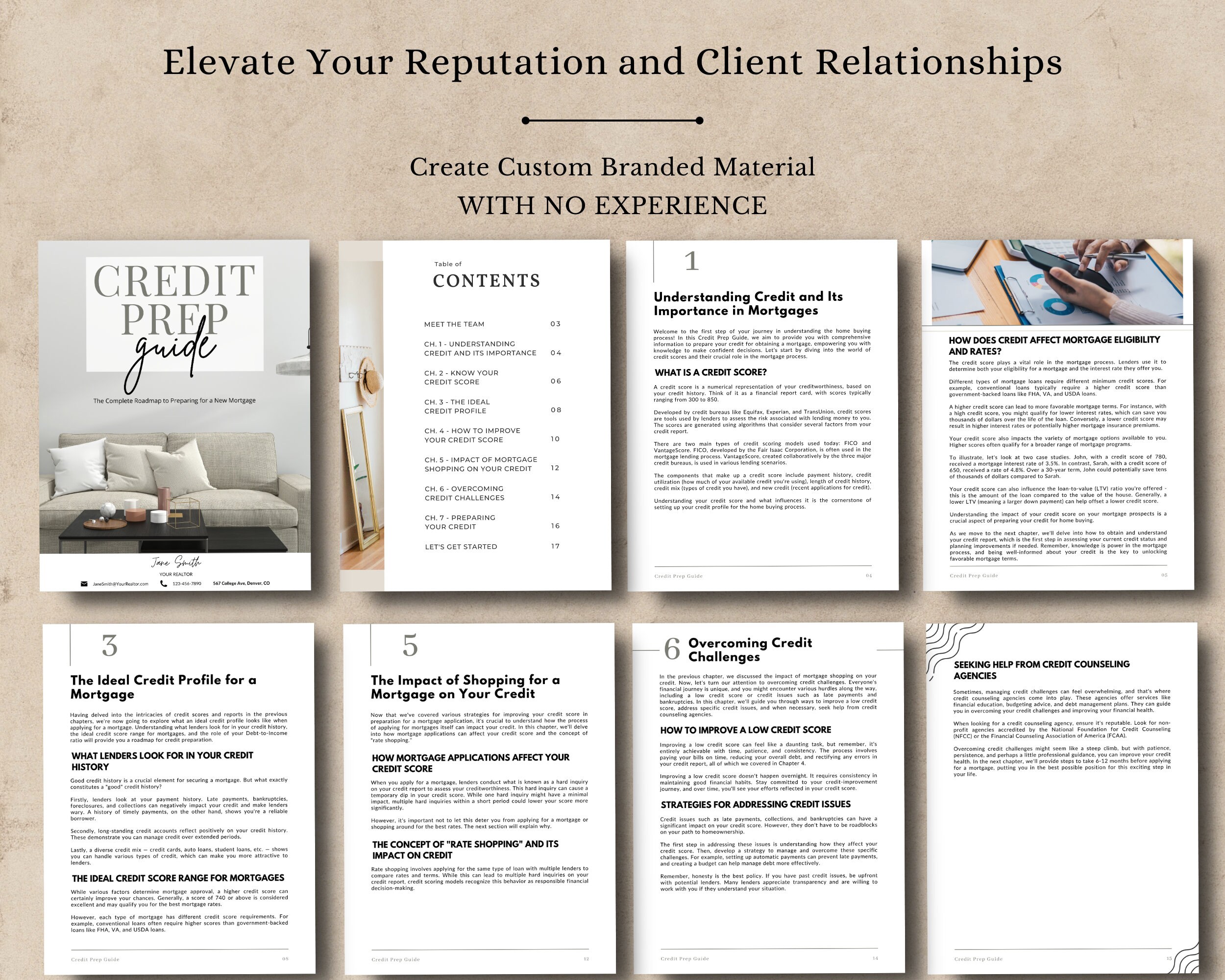 Real Estate Marketing Credit Prep Guide, Buyer Seller Packet, Canva ...