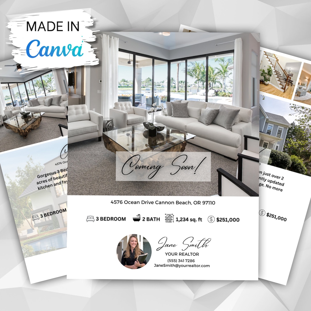 Real Estate Coming Soon Flyer, Canva Template, Instant Download ...