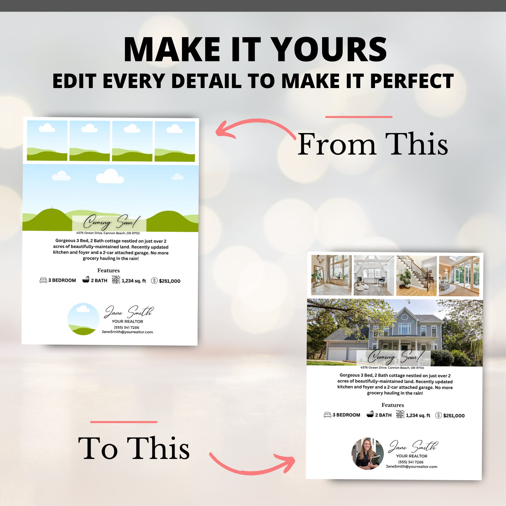 Real Estate Coming Soon Flyer, Canva Template, Instant Download ...
