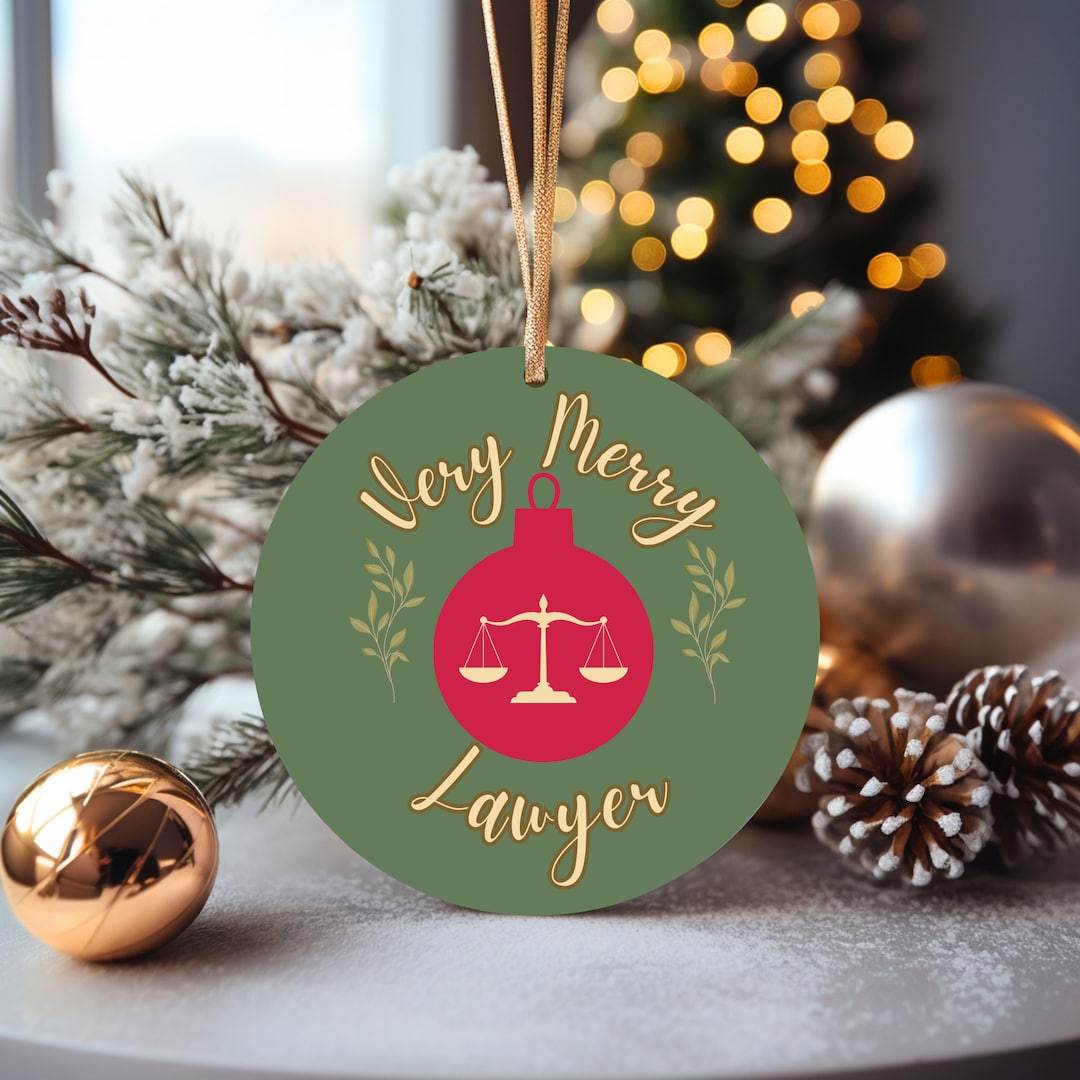 Very Merry Lawyer Ornament, Lawyer Christmas Gift, Christmas Ornament ...