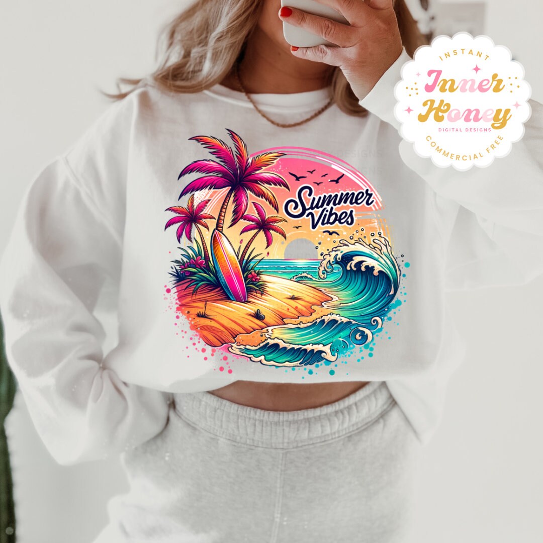 Retro Summer Png Beach Vibes Png Sublimation Designs Summer Clipart ...