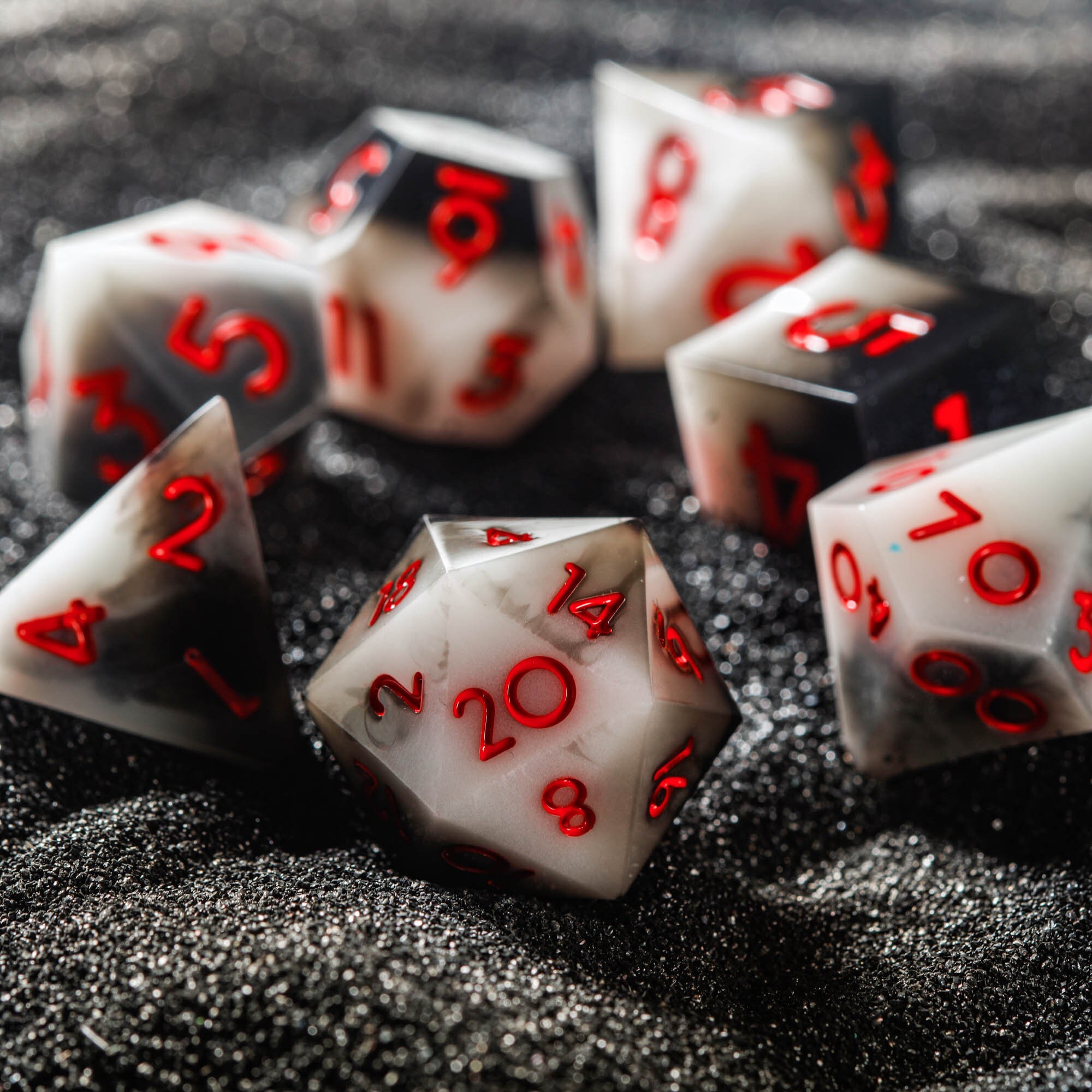 Black Red Dice, D&D Dice Set, Dungeons and Dragons Dice Set, D20 D6 ...