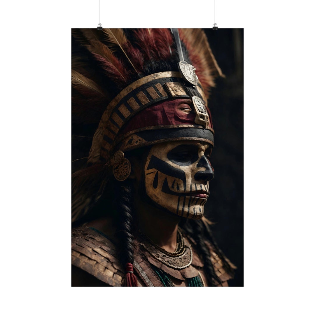 Aztec Poster aztec Warrior Guerrero Azteca - Etsy