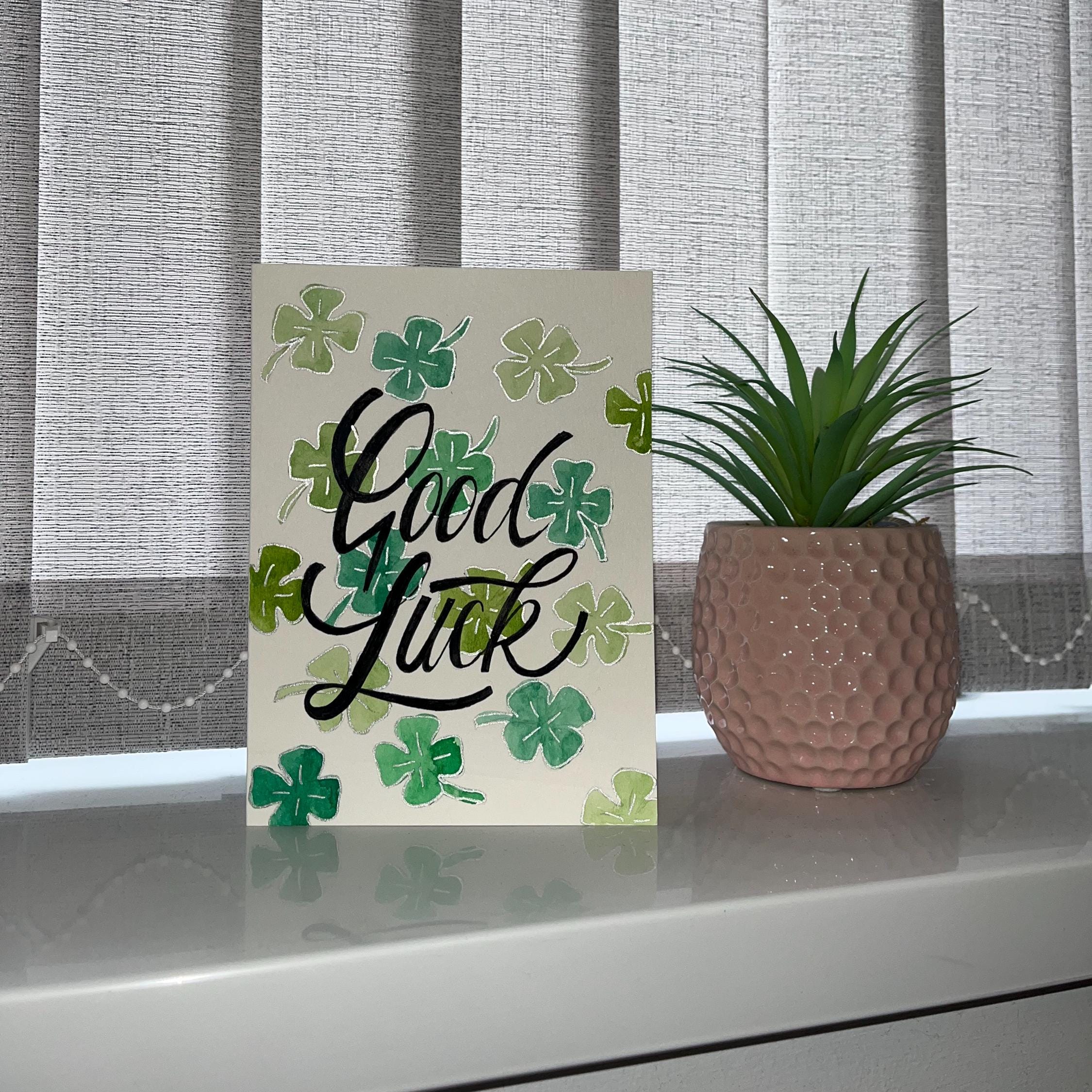 Hand-painted Good Luck Card - Etsy
