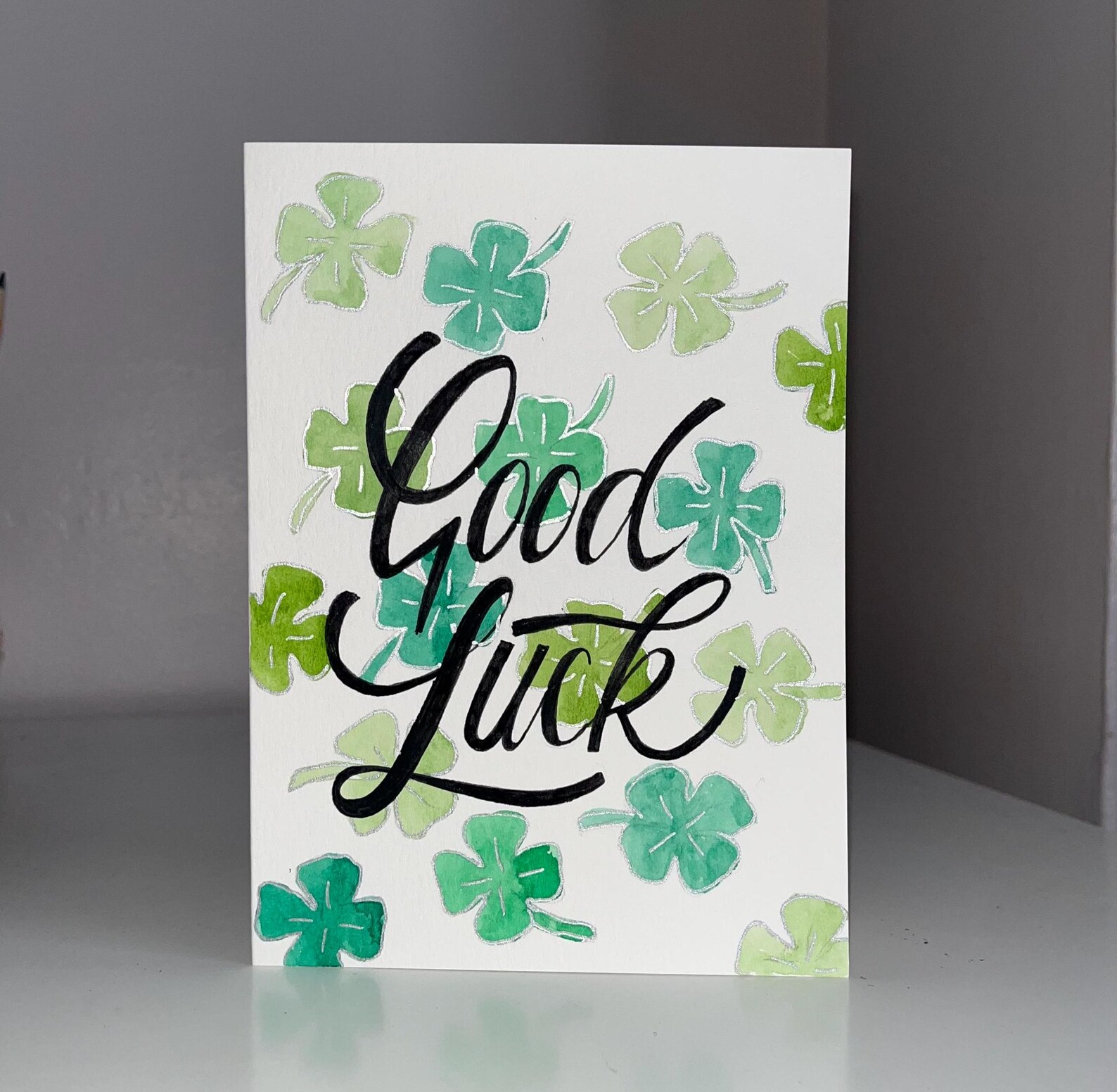 Hand-painted Good Luck Card - Etsy