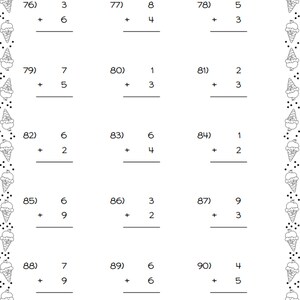40 Printable Single Digit Addition Worksheets for Kids Ages 5-8 Math ...