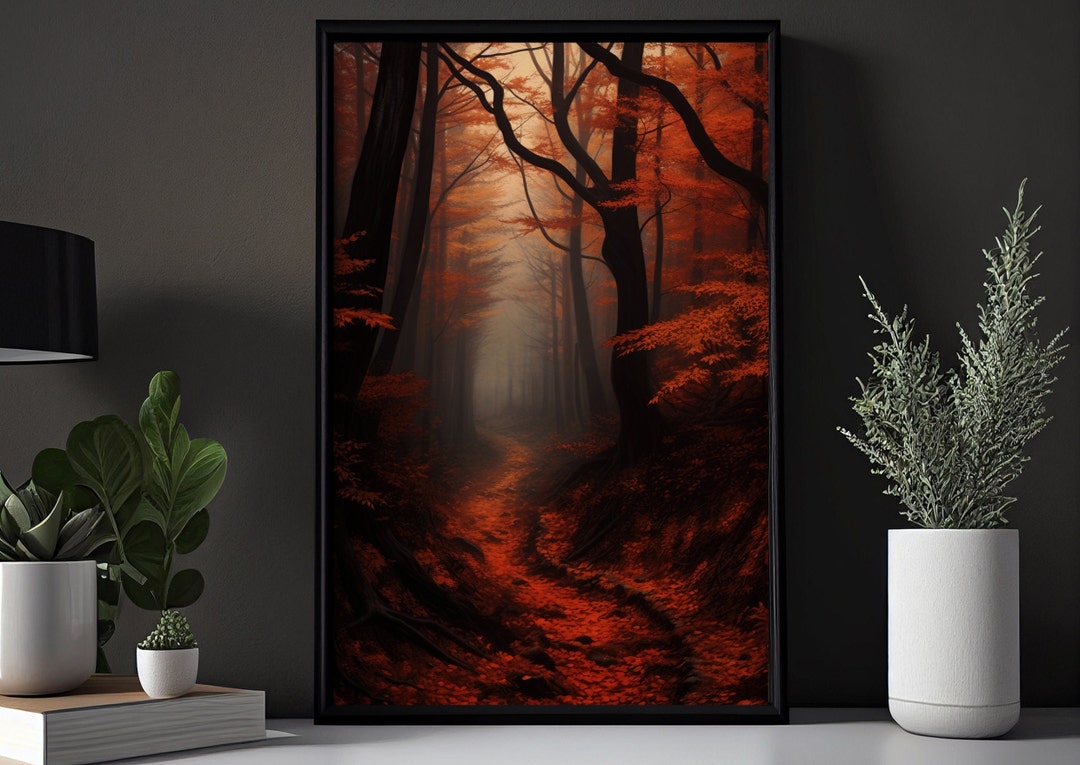 Mythical Path Into Autumn Forest Canvas Art Print Fall - Etsy