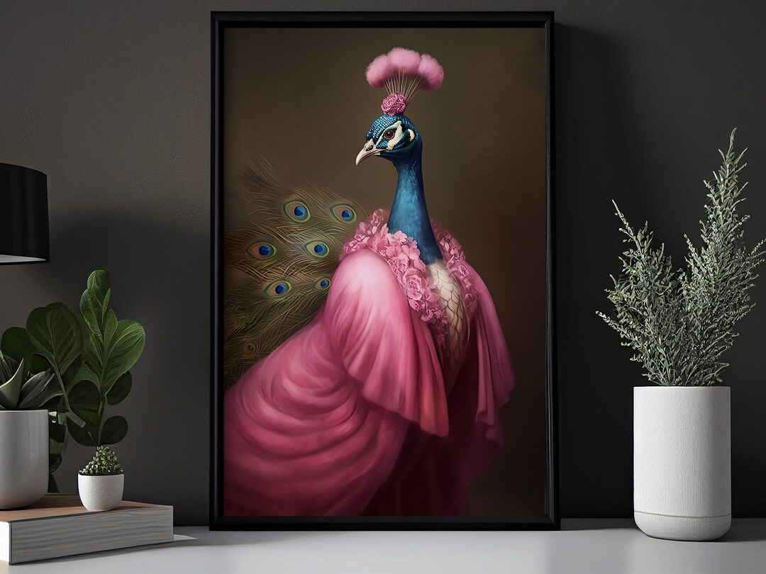 Victorian Queen Peacock Female in Dress Vintage Gothic Canvas - Etsy
