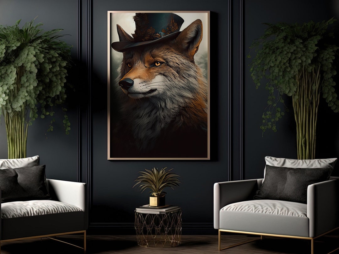 Victorian Wolf in Suit Dark Portrait Gothic Vintage Canvas - Etsy