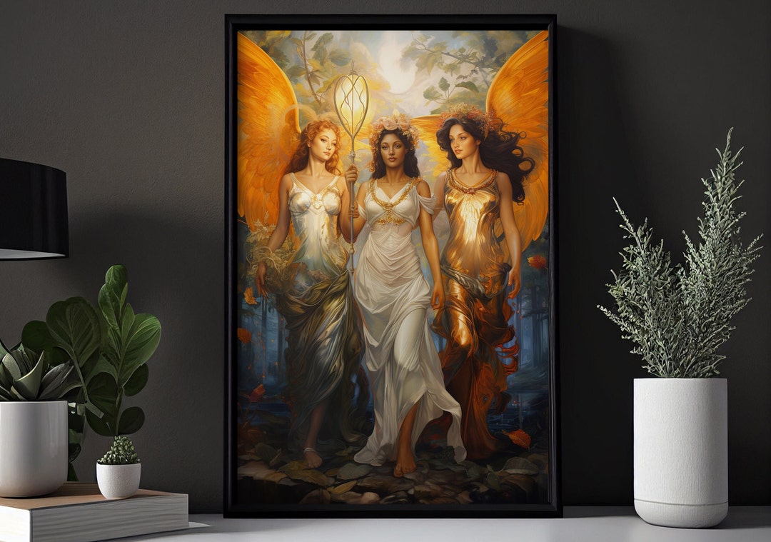 Vintage Trois Déesses Aphrodite Héra et Athéna Peinture Toile - Etsy France